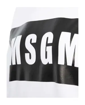 MSGM Logo Print Crewneck Sweatshirt - White
