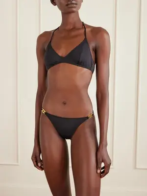 NILI LOTAN Embellished Bikini Briefs - Black
