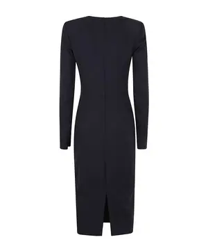 Victoria Beckham Crewneck Fitted Dress - Black