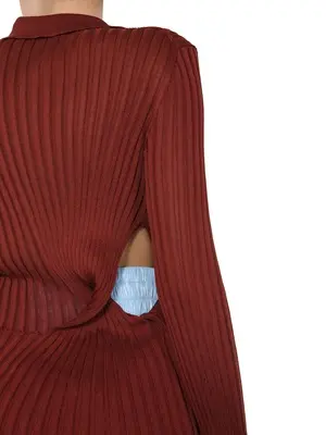 Bottega Veneta Ribbed Knit Sweater With Buckle Cuffs