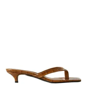 TOTEME Open-heeled And Open-toe Sandals With Animal Print
