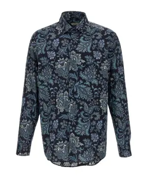 Etro Paisley Printed Long-sleeved Shirt - Black