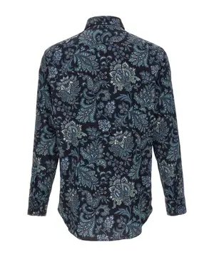 Etro Paisley Printed Long-sleeved Shirt - Black