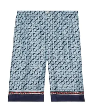 Gucci Monogram Knee-length Shorts - Blue
