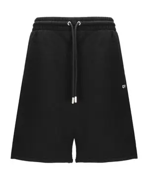 Off-White Logo Embroidered Drawstring Shorts - Black