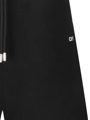 Off-White Logo Embroidered Drawstring Shorts - Black