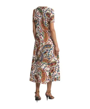 Etro Paisley Printed Short-sleeved Midi Dress - Multi-color