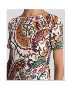 Etro Paisley Printed Short-sleeved Midi Dress - Multi-color