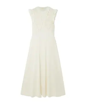 Ulla Johnson Shiva Ruffled Ruched Organic Cotton Midi Dress