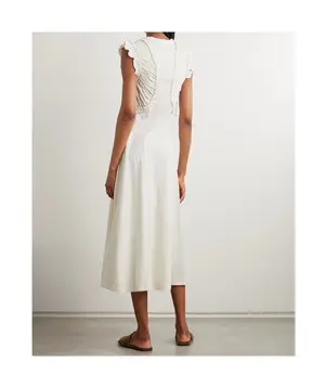 Ulla Johnson Shiva Ruffled Ruched Organic Cotton Midi Dress
