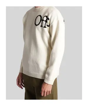 Off-White Logo Detailed Crewneck Jumper - White