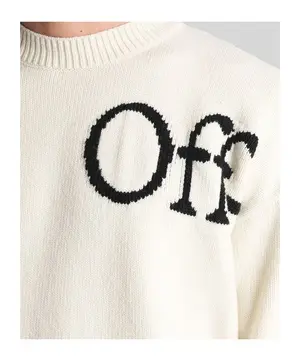 Off-White Logo Detailed Crewneck Jumper - White