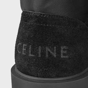 Celine Margaret Boots In Nylon And Suede Calfskin