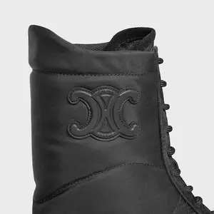 Celine Margaret Boots In Nylon And Suede Calfskin