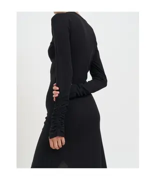 THOM KROM Long Sleeve Asymmetrical High-low Dress