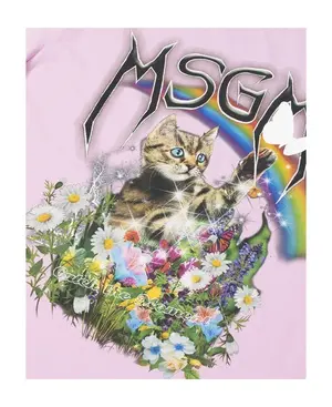 MSGM Printed Short Sleeve T-shirt - Pink