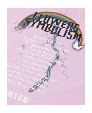 MSGM Printed Short Sleeve T-shirt - Pink