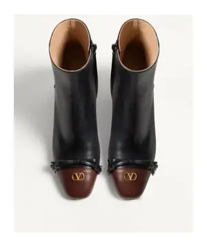 Valentino Garavani Vlogo Signature Ankle Boots - Black/coffee