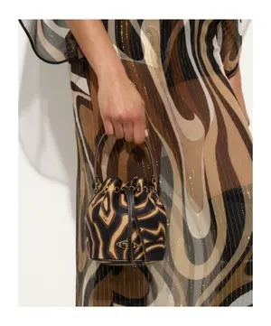Emilio Pucci Printed Bucket Bag - Black