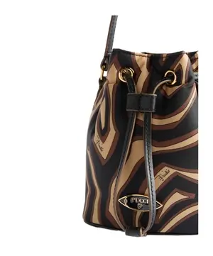 Emilio Pucci Printed Bucket Bag - Black