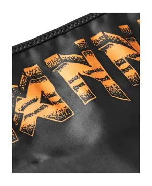 GANNI Logo Printed Bikini Top - Black