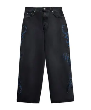 Off-White Natlover Distressed Mid-rise Jeans