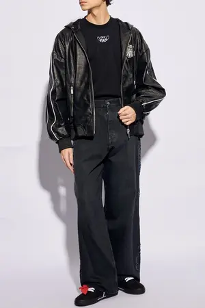 Off-White Natlover Distressed Mid-rise Jeans