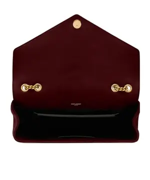 Saint Laurent Loulou Foldover Top Large Shoulder Bag - Red Cabernet