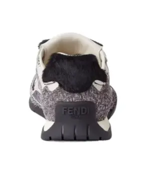 Fendi Wave Pulse Graphic Print Sneakers - Black