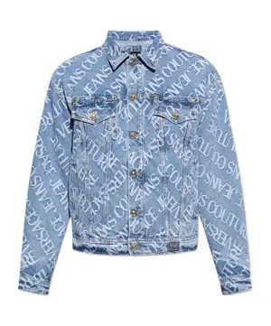 Versace Logo Print Denim Jacket
