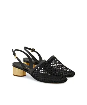 FERRAGAMO Mesh Open-heeled Slingbacks