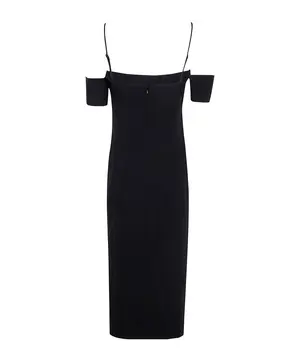 Pinko Off-shoulder Dress With Spaghetti Straps And Slit
