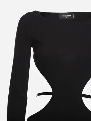 Dsquared2 Long-sleeve Cut-out Midi Dress