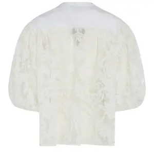 Giambattista Valli Lace Puff Sleeve Top