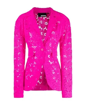 ROTATE BY BIRGER CHRISTENSEN Single-breasted Crochet Suit Jacket - Pink