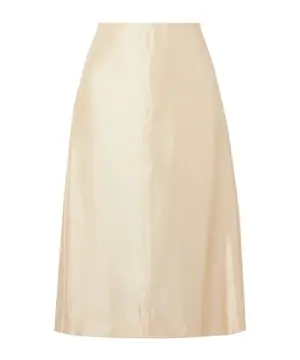 Khaite Nania Satin-twill Midi Skirt