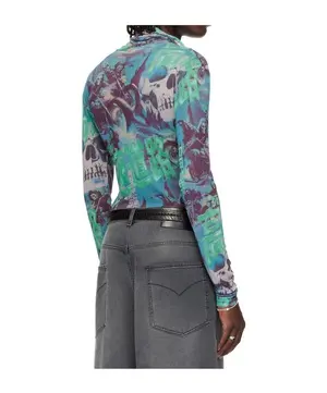 LU'U DAN Masked Mesh Turtleneck