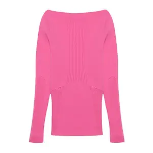 Balenciaga Sweetheart Neckline Knit Top - Pink