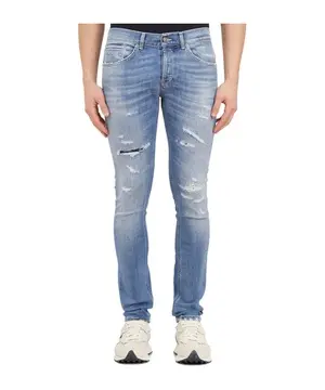 DONDUP Belt-loop Jeans With Distressed Details - Blue