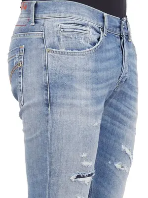 DONDUP Belt-loop Jeans With Distressed Details - Blue