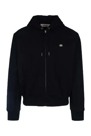 Celine Triomphe Blouson Jacket With Hood In Cotton Twill
