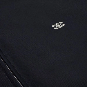 Celine Triomphe Blouson Jacket With Hood In Cotton Twill