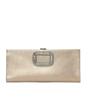 ROGER VIVIER Embellished Crystal Buckle Clutch