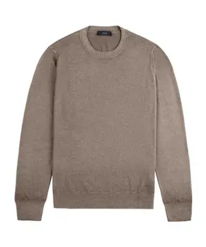 FAY Crew Neck Wool Knitwear With Embroidered Logo - Brown