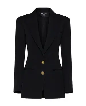 Balmain Single-breasted Tailored Blazer With Lion Button Detail