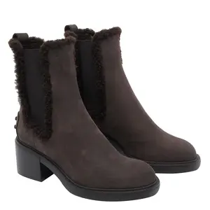 TOD'S Teddy Detailed High Heel Ankle Boots - Black