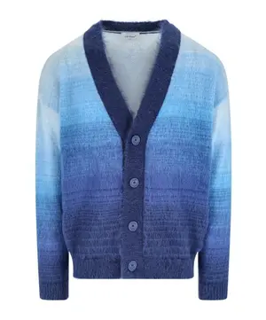 Off-White V-neck Button-up Cardigan With Logo Detail