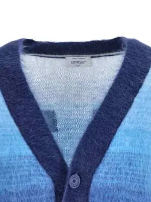 Off-White V-neck Button-up Cardigan With Logo Detail