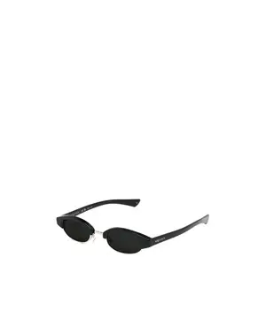 Alexander McQueen Oval-frame Sunglasses - Black/smoky