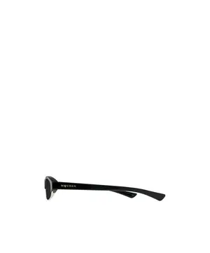 Alexander McQueen Oval-frame Sunglasses - Black/smoky